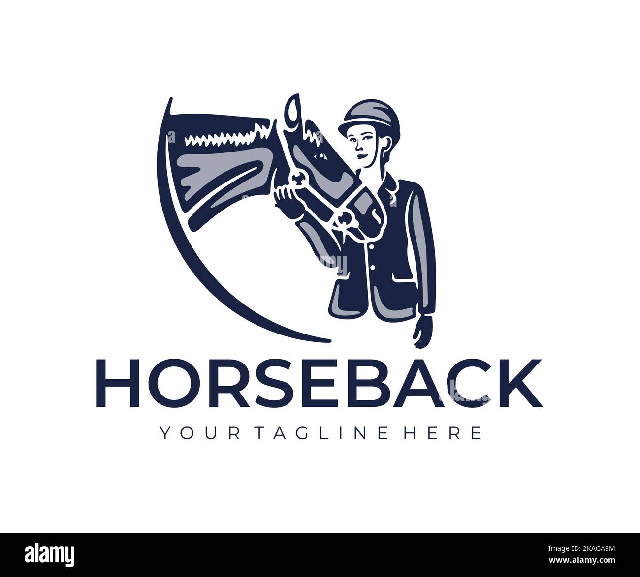 Equestrian, woman rider with horse, horseback riding, logo design ...