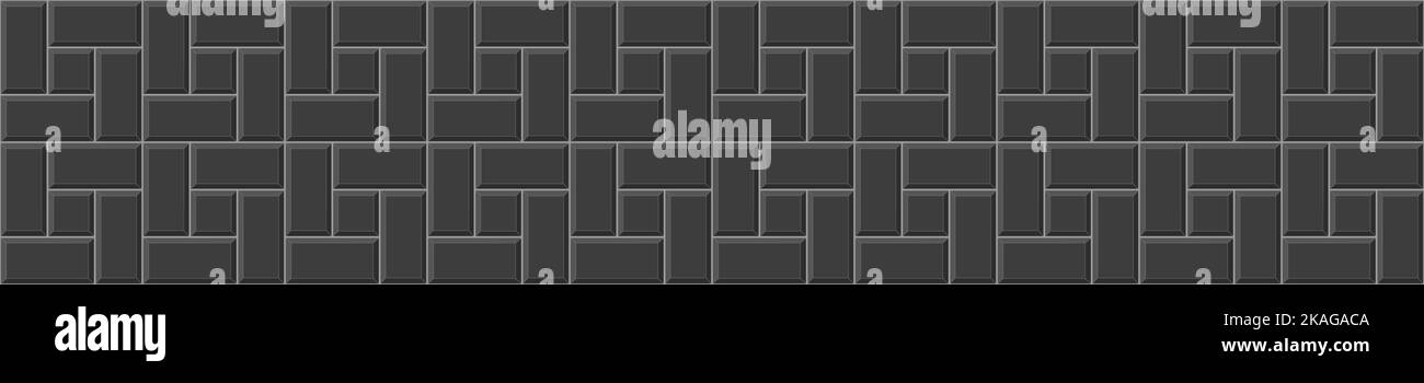 Black pinwheel tile horizontal seamless pattern. Kitchen backsplash ...