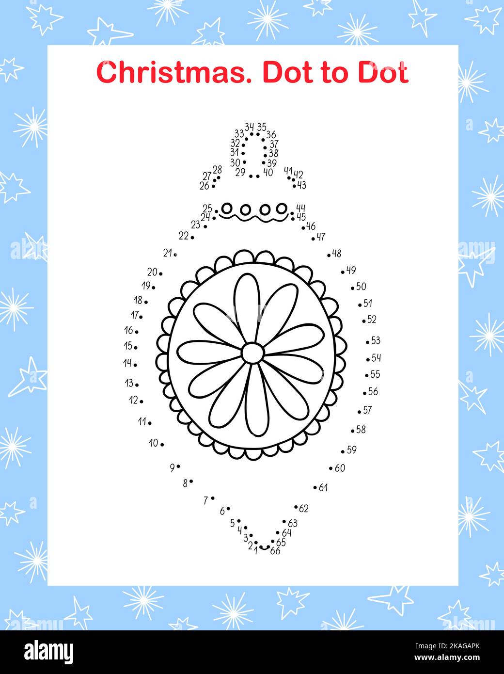 Christmas tree decoration dot to dot fun educational game or leisure ...