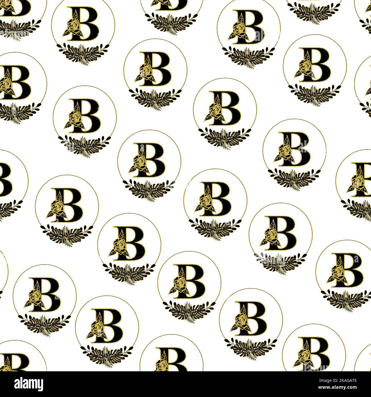 Pattern with monogram B. Repeating pattern with letter B. Seamless ...