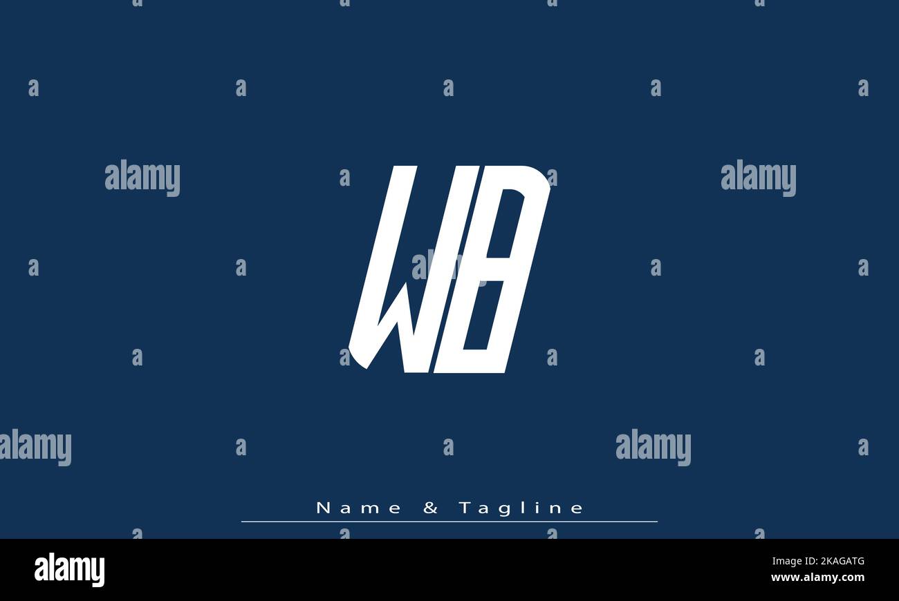 Alphabet letters Initials Monogram logo WB , BW Stock Vector Image ...