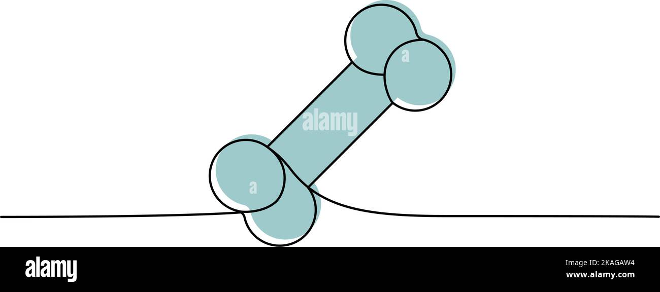 Human bone one line colored continuous drawing. Human organ continuous ...