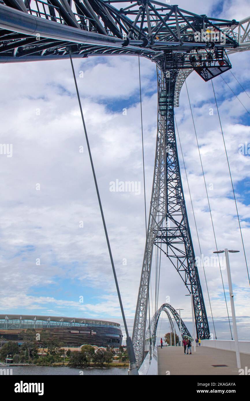 Matagarup Bridge and Optus Stadium, Perth Stock Photo - Alamy