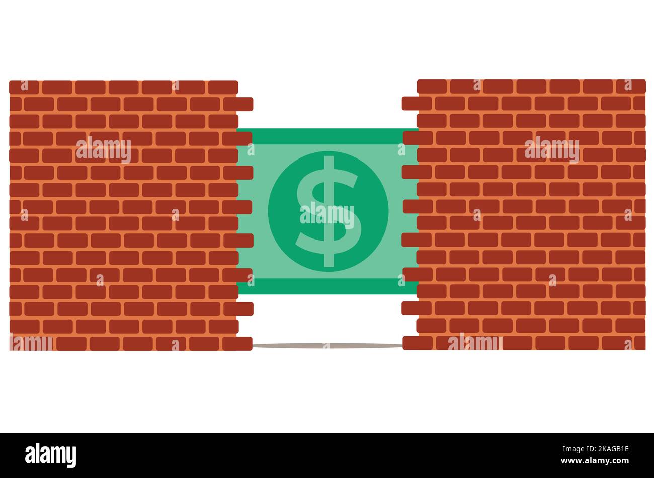 Money icon behind a red wall Stock Vector Image & Art - Alamy