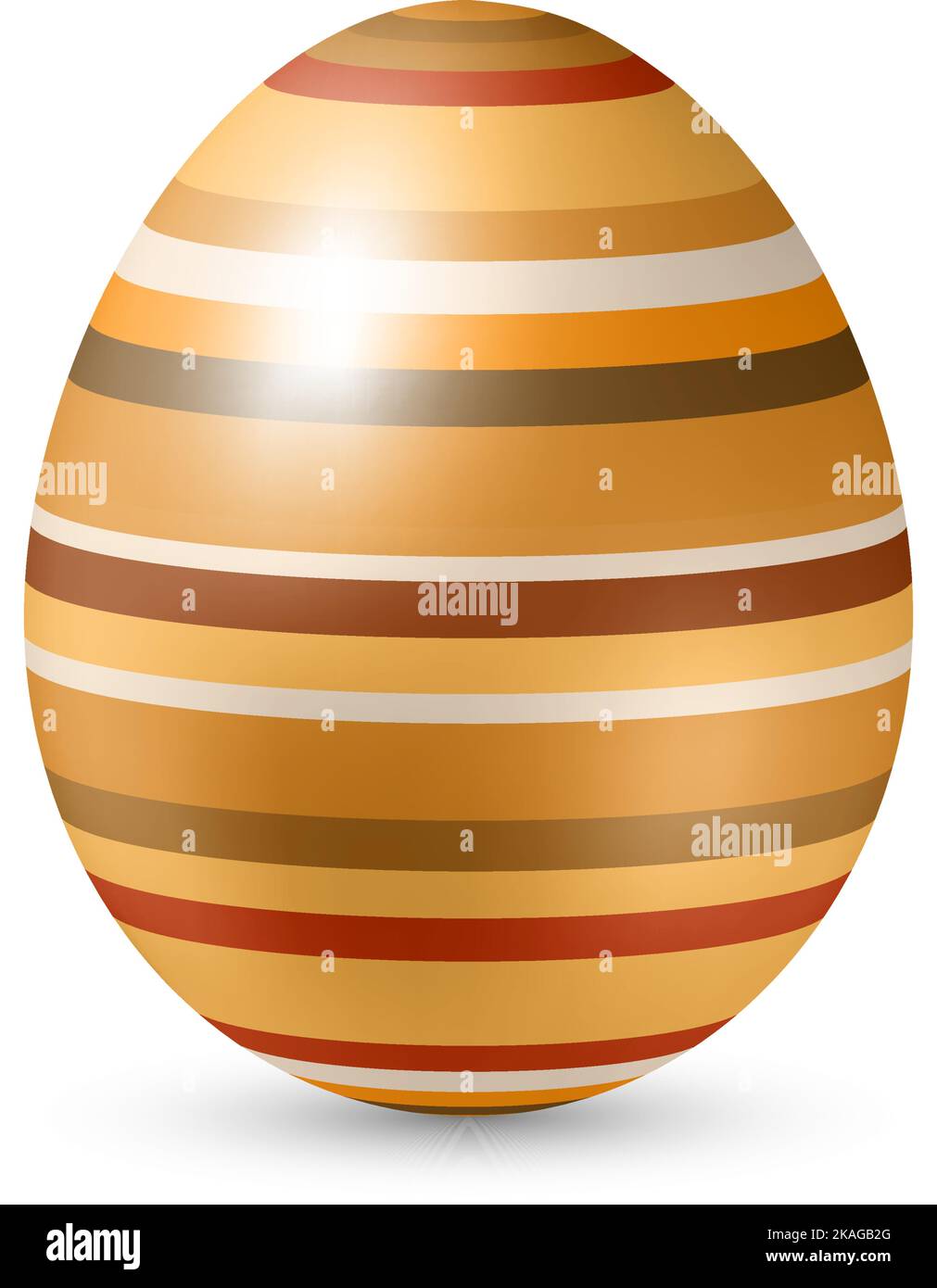 Easter Egg with Horizontal Strips - Standing Vertically on White Stock ...