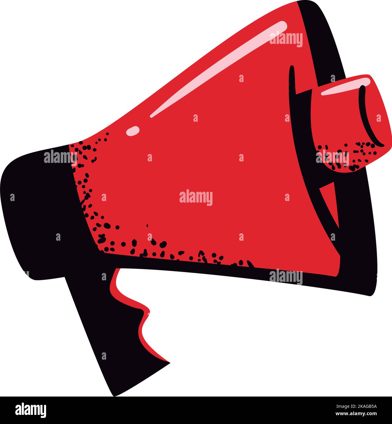 flat black and red megaphone Stock Vector Image & Art - Alamy