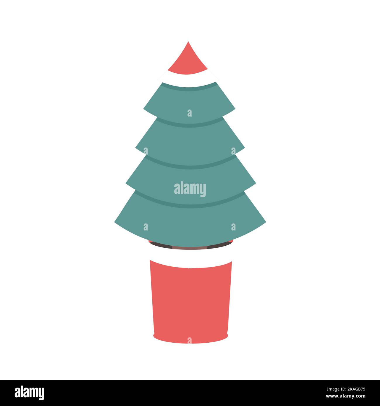 Christmas tree in pot Stock Vector Images - Alamy