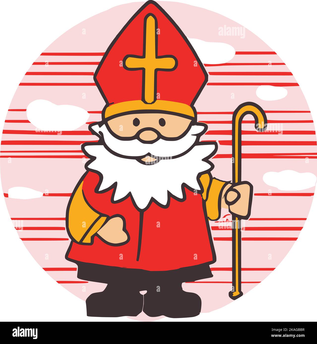 A Sinterklaas icon in a round against white background Stock Vector ...