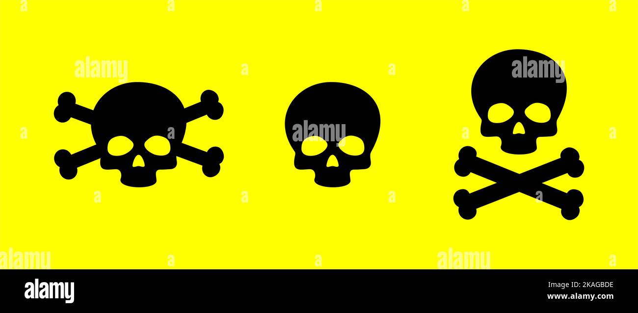SKULL AND CROSSBONES, POISON ICON, INTERNATIONAL PIRATE SYMBOL Stock ...