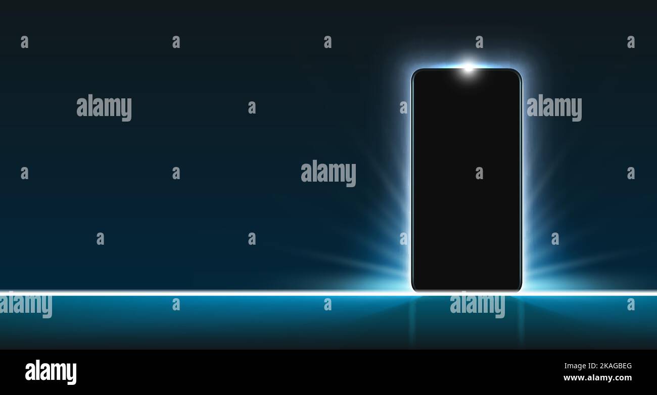 Smartphone mobile screen, technology mobile display light. Vector ...