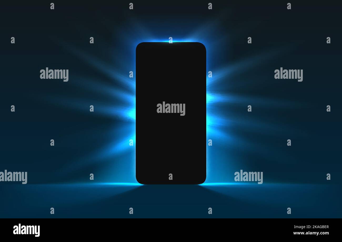 Smartphone mobile screen, technology mobile display light. Vector ...