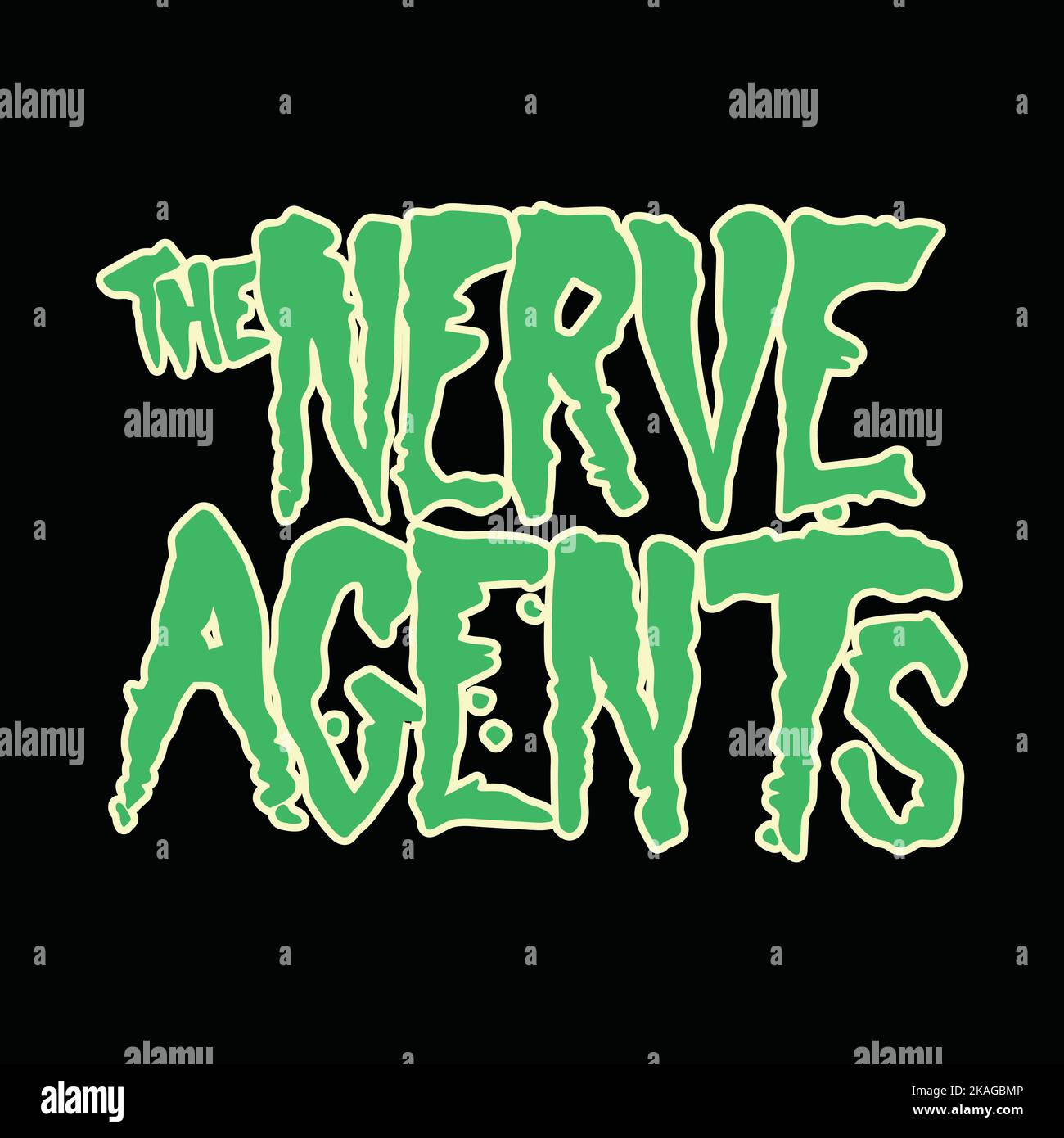The Nerve Agents lettering T shirt design. Music Fan Tee designs ...