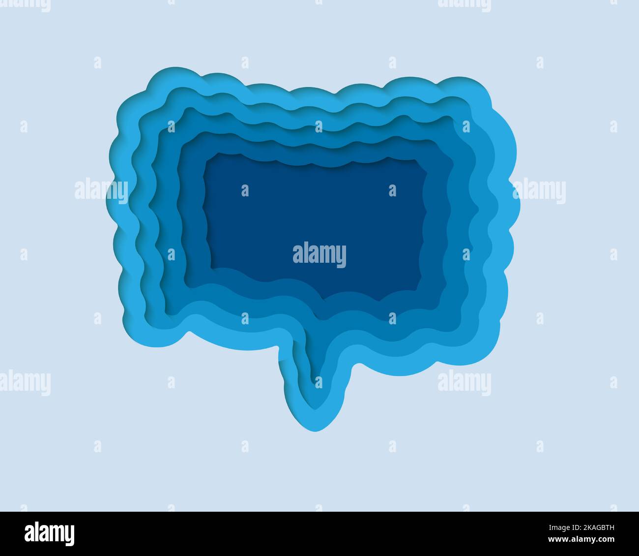 Intestine 3d symbol in paper cut style. Small and large intestine ...