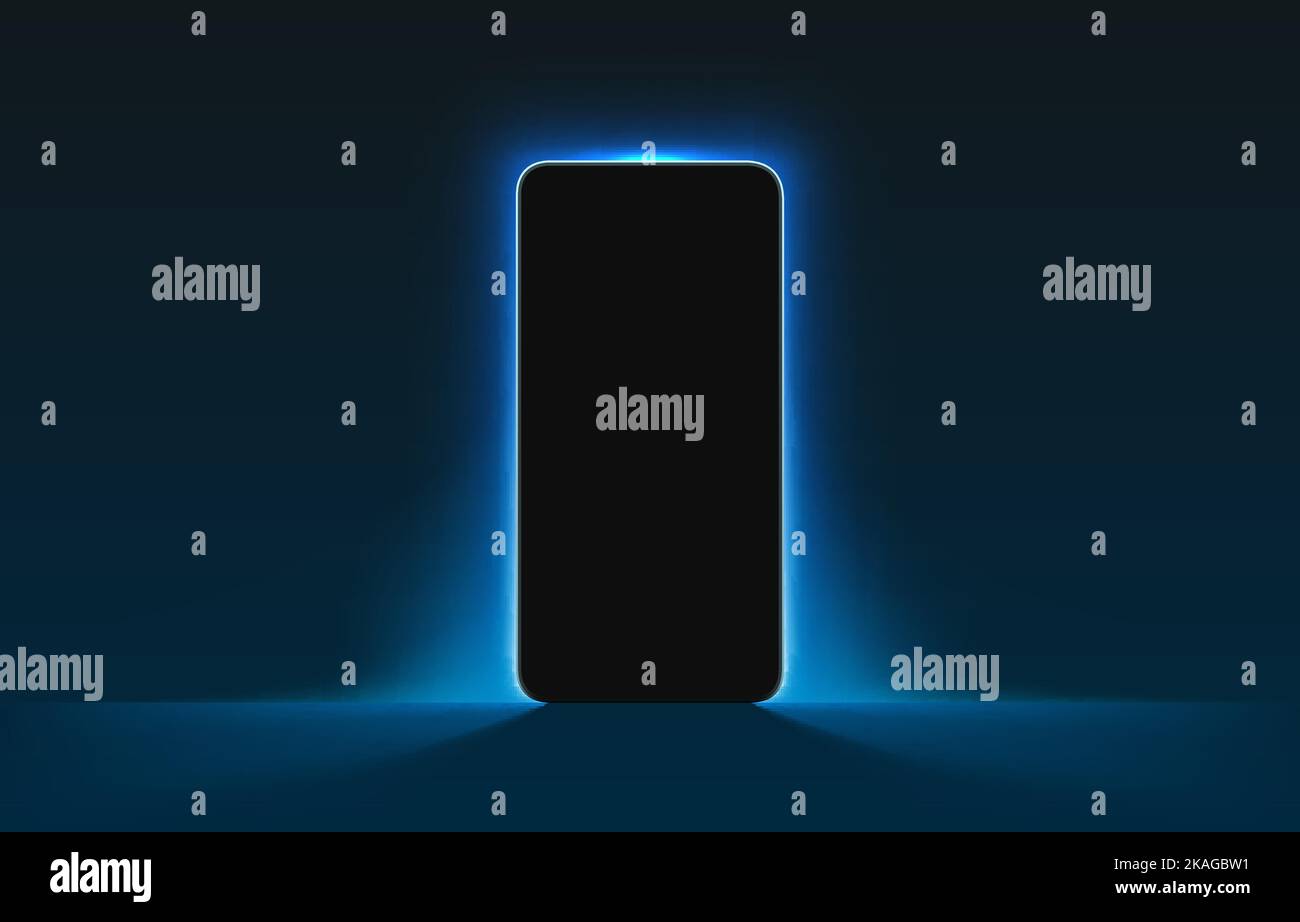 Smartphone mobile screen, technology mobile display light. Vector ...