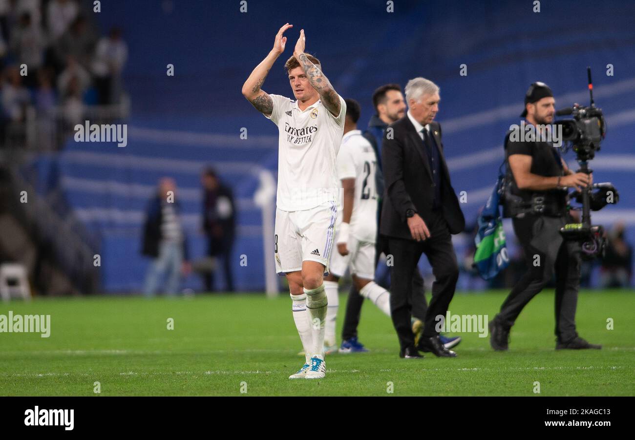 Madrid, Spain. 2nd November 2022; Stadium Santiago Bernabeu, Madrid ...