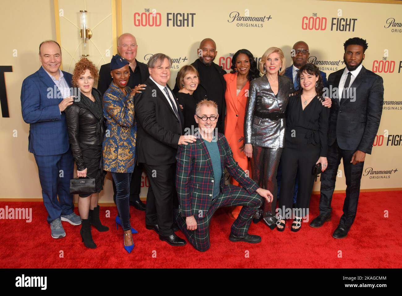 The cast and crew including Christine Baranski, take a group photo at ...