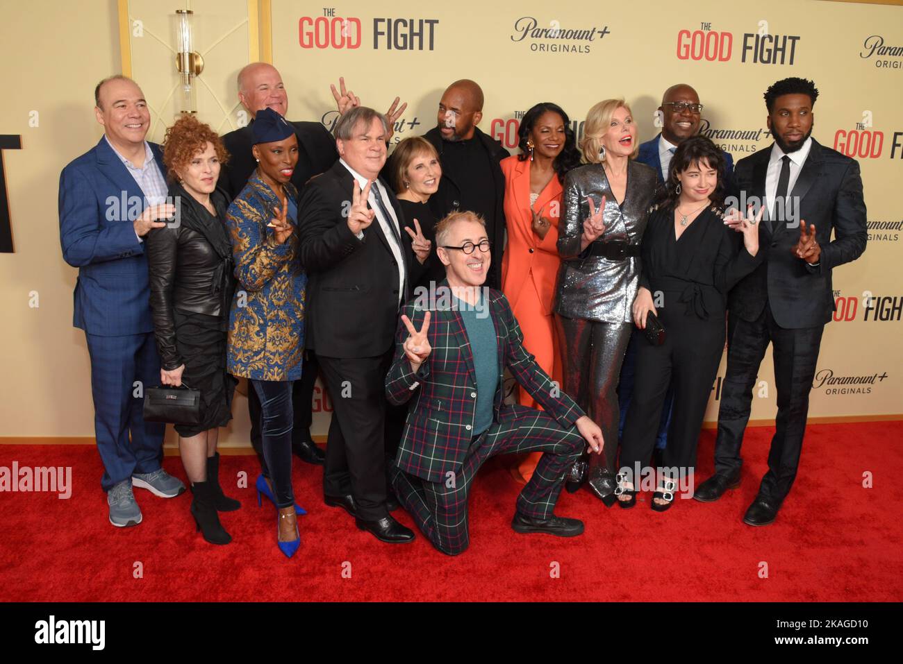 The cast and crew including Christine Baranski, take a group photo at ...