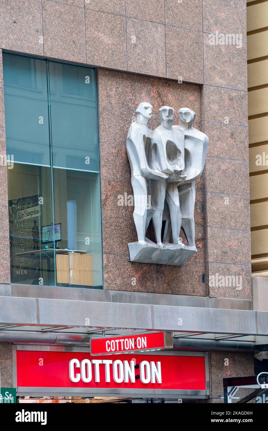 An aluminium sculpture by Lyndon Dadswell from 1956 representing Trade ...