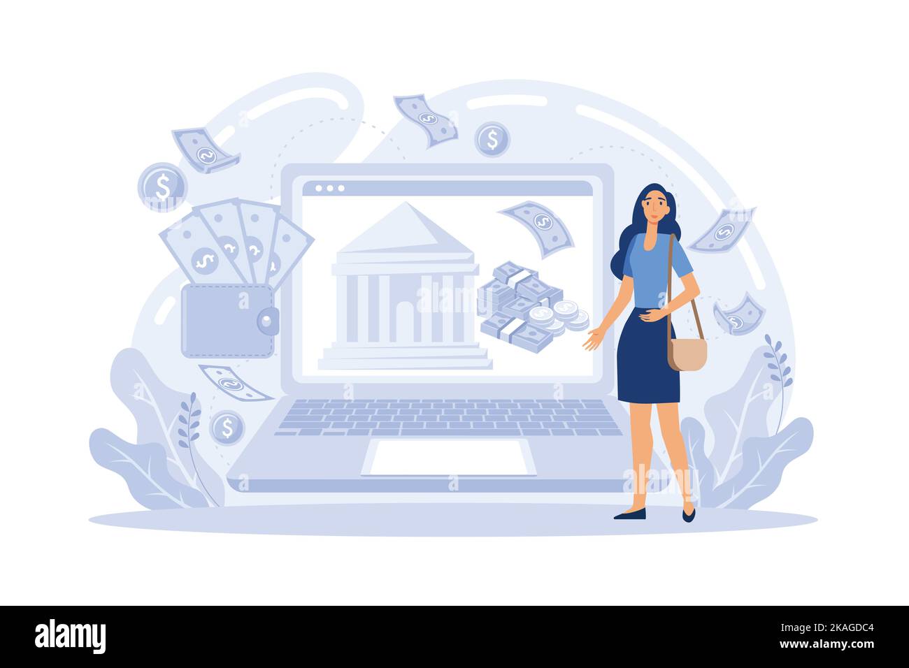 Mobile banking and online payment concept. People using laptop and ...