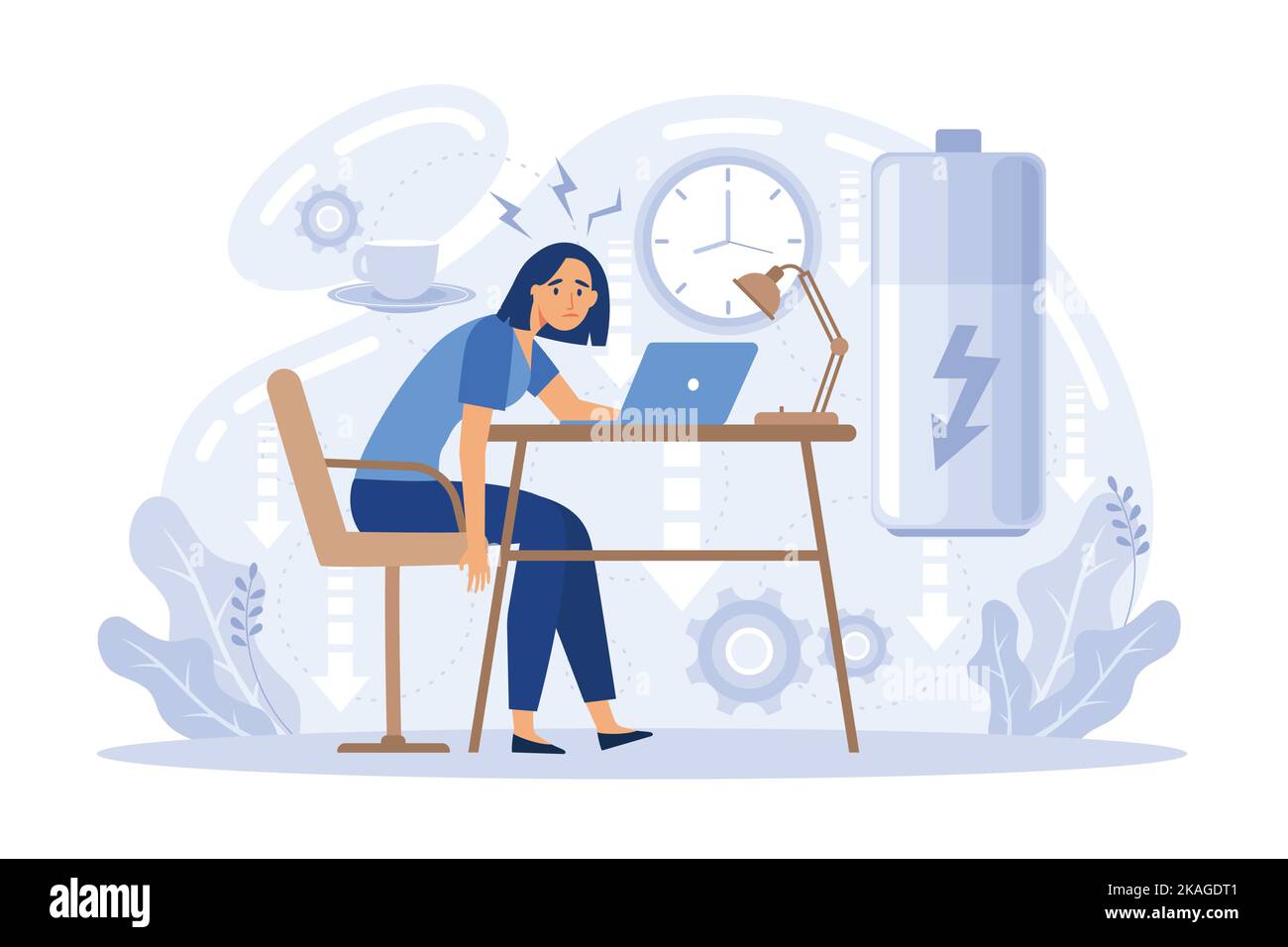Office woman hard work cartoon hi-res stock photography and images - Alamy