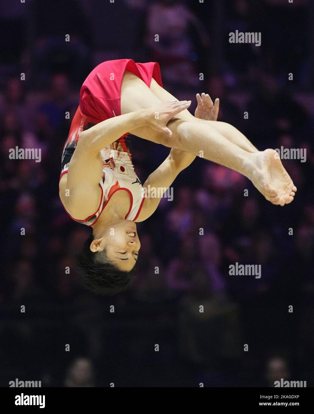 Kakeru Tanigawa of Japan performs in the floor exercise during the men ...
