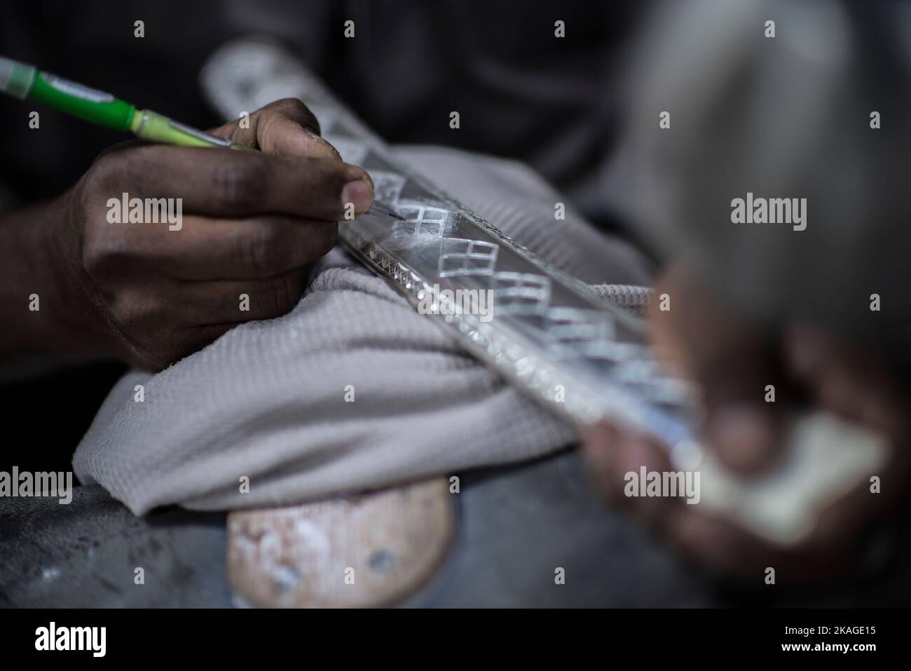 Doha, Qatar - March 05,2022 : Making of traditional Arabian swords ...