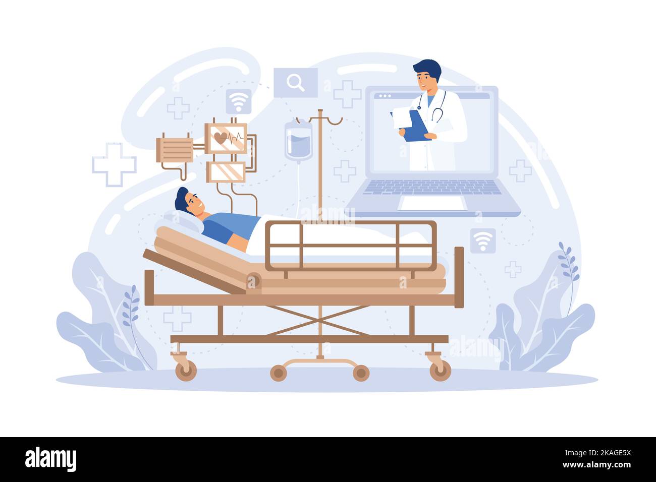 Nurse phone computer Stock Vector Images - Alamy