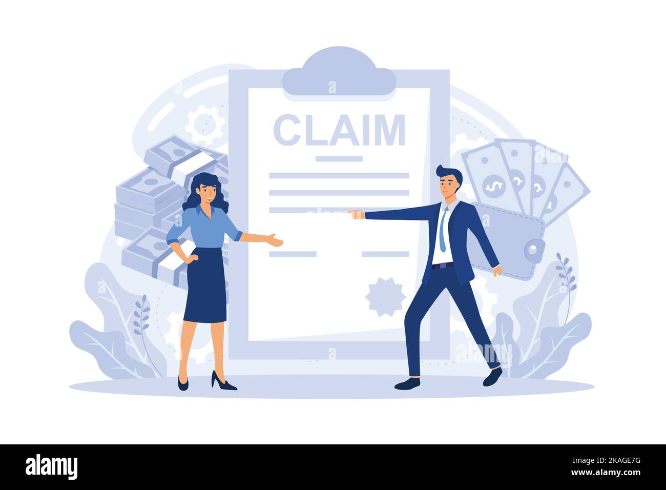 Registration of claim form document, providing personal information, income information vector ...