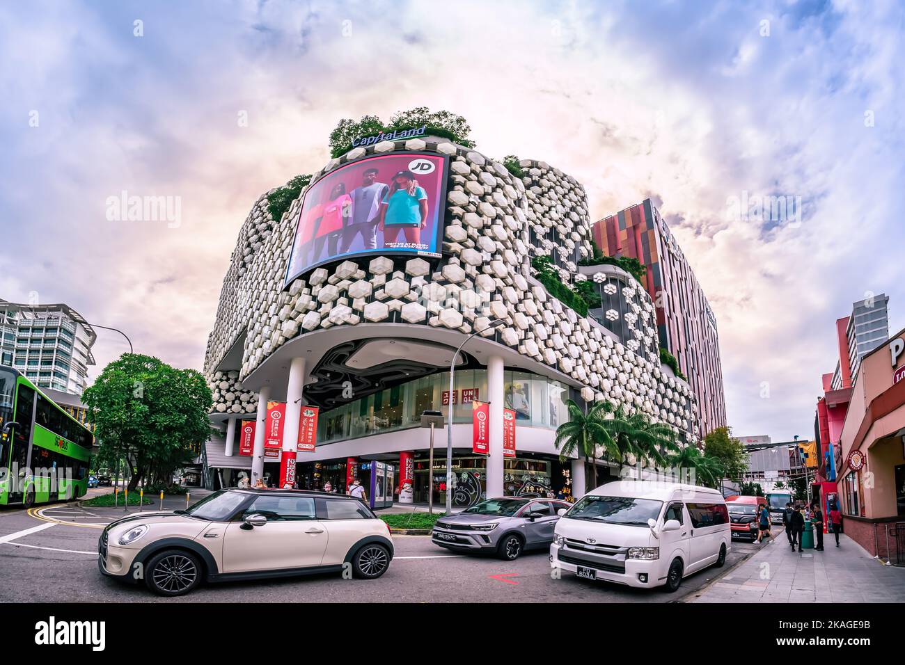 A view of the Bugis Plus shopping mall in downtown Singapore Stock ...