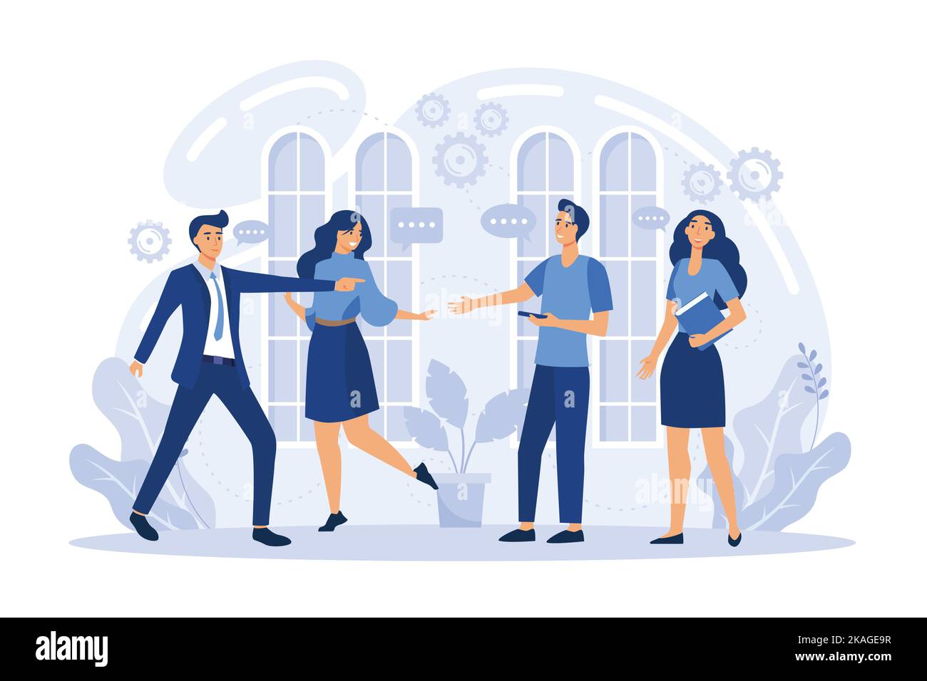 Group designers discussing project Stock Vector Images - Alamy