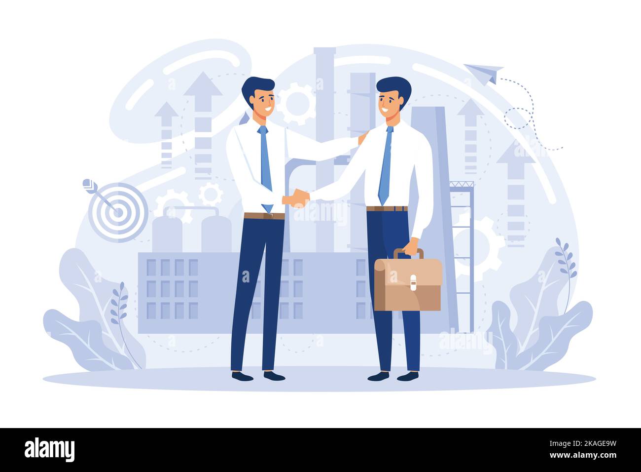 Strategic partnership, handshake gesture concept. Teamwork, brainstorming, joint search for ...