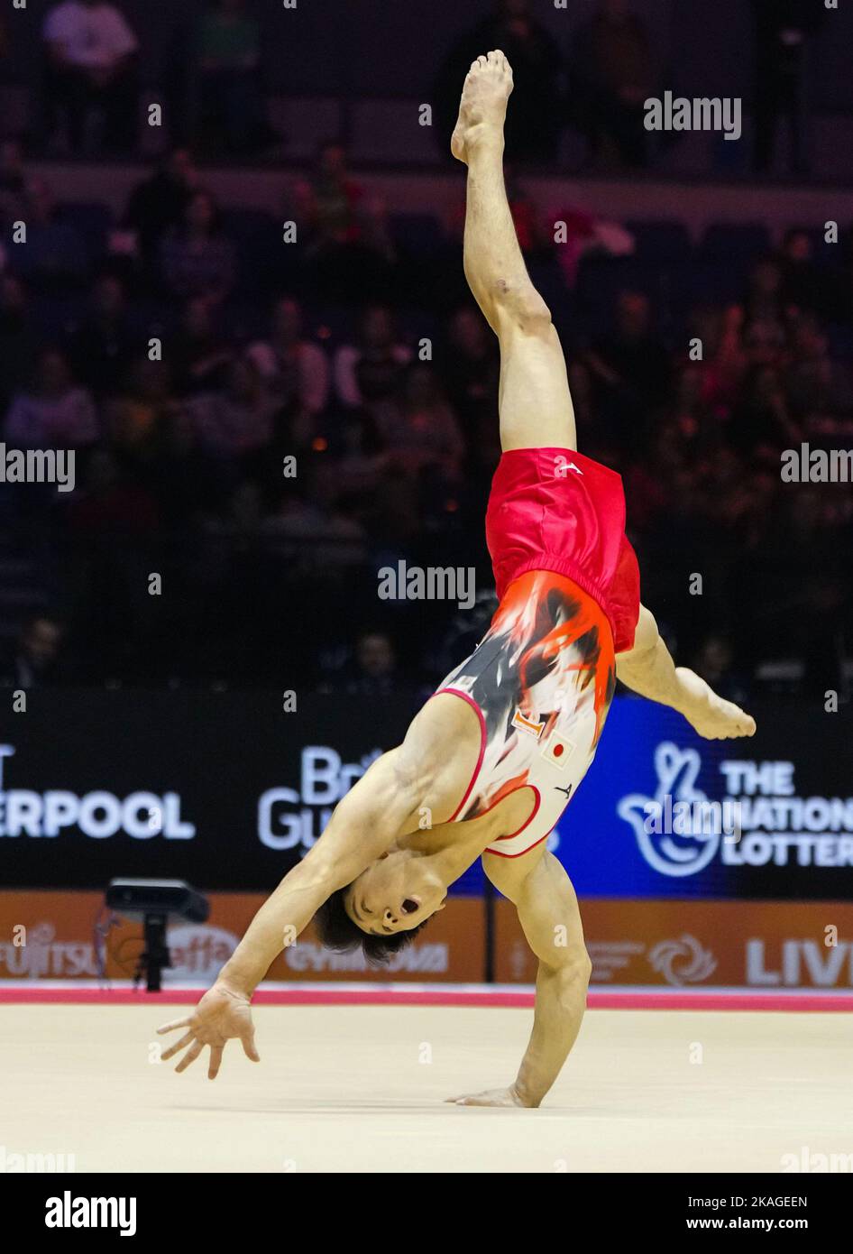 Daiki Hashimoto of Japan performs in the floor exercise during the men ...