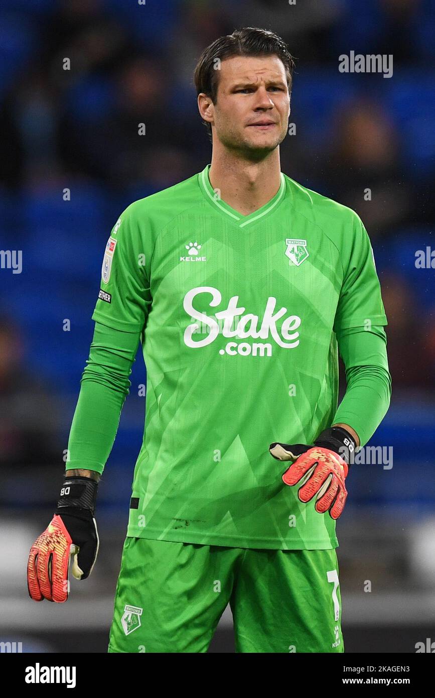 Daniel Bachmann #1 of Watford during the Sky Bet Championship match ...