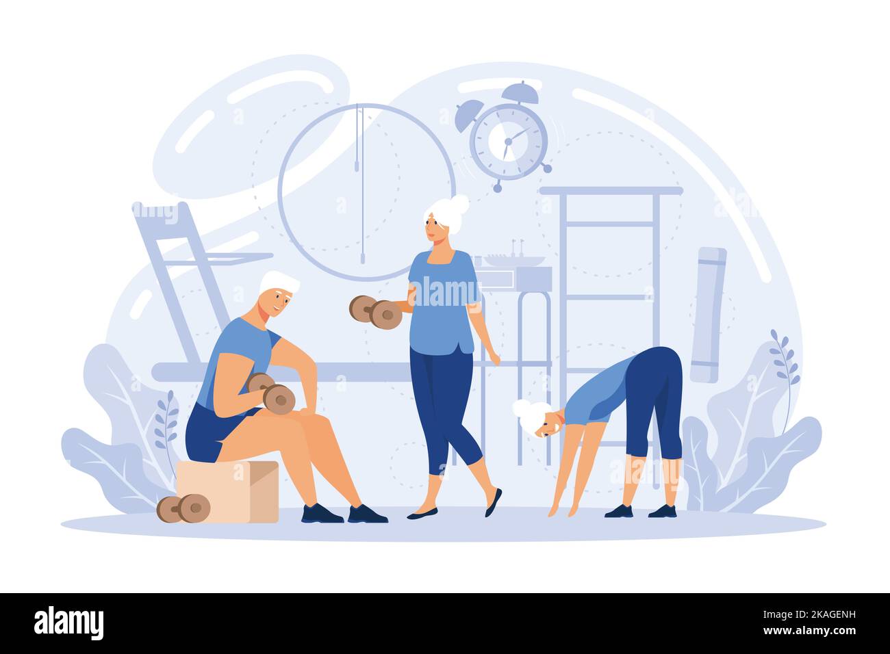 Elderly people activity abstract concept vector illustration set ...