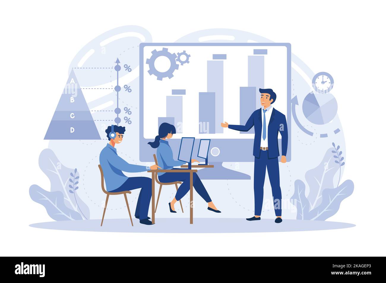 Qualified employee training program. Refresher course metaphor. Help in ...