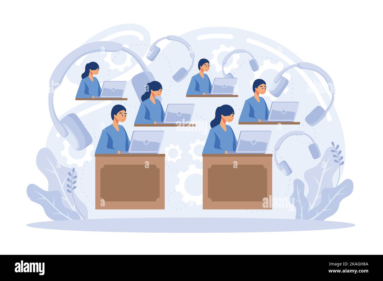 Customer support call center. Personal assistant service, person ...