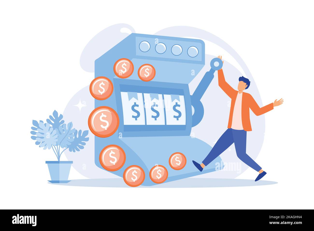 Spin win slot machine in Stock Vector Images - Alamy