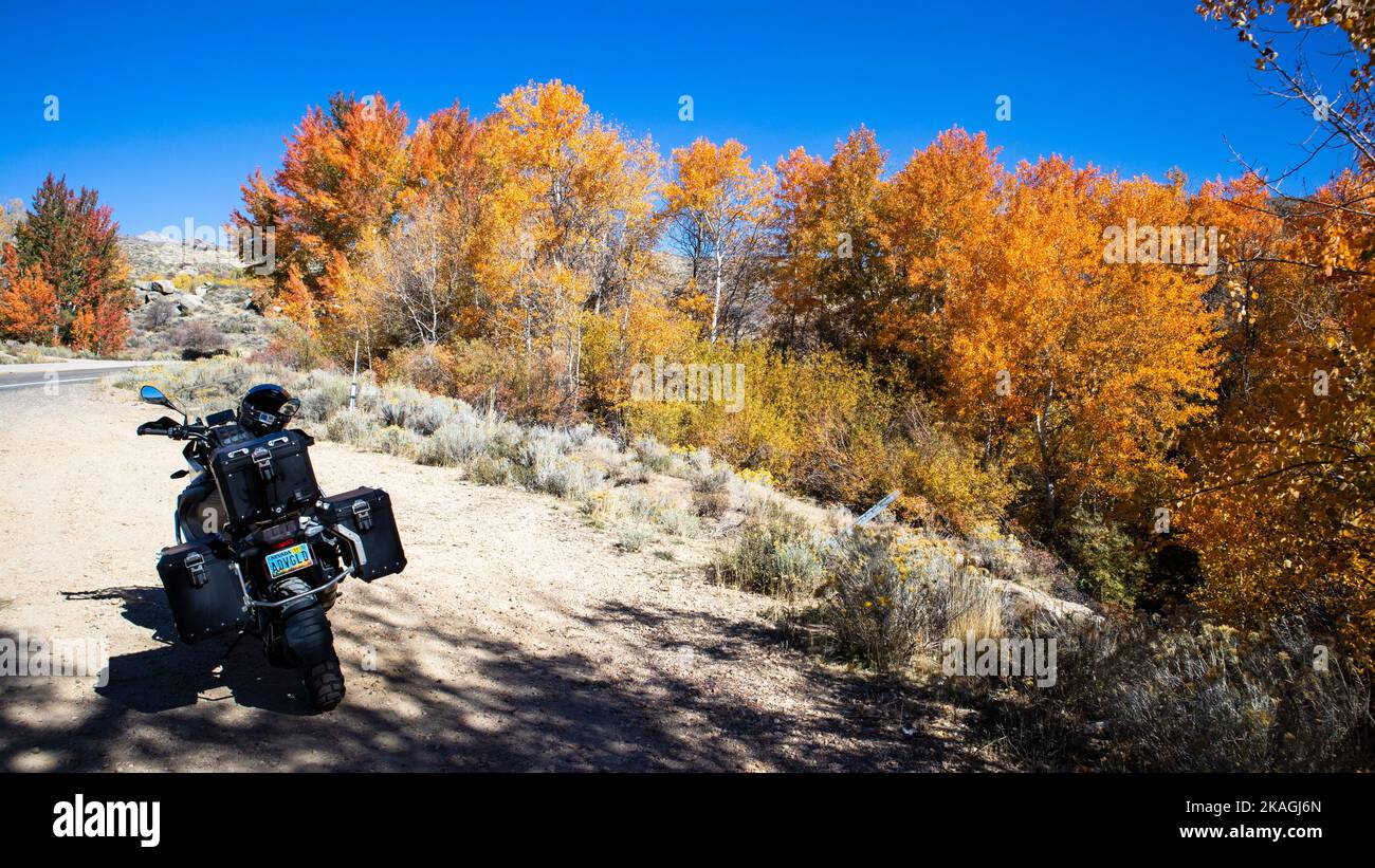 Motorcycles in the fall. Nevada Stock Photo - Alamy