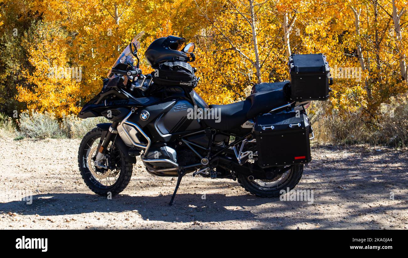 Motorcycles in the fall. Nevada Stock Photo - Alamy