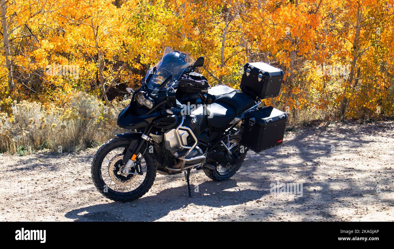Motorcycles in the fall. Nevada Stock Photo - Alamy