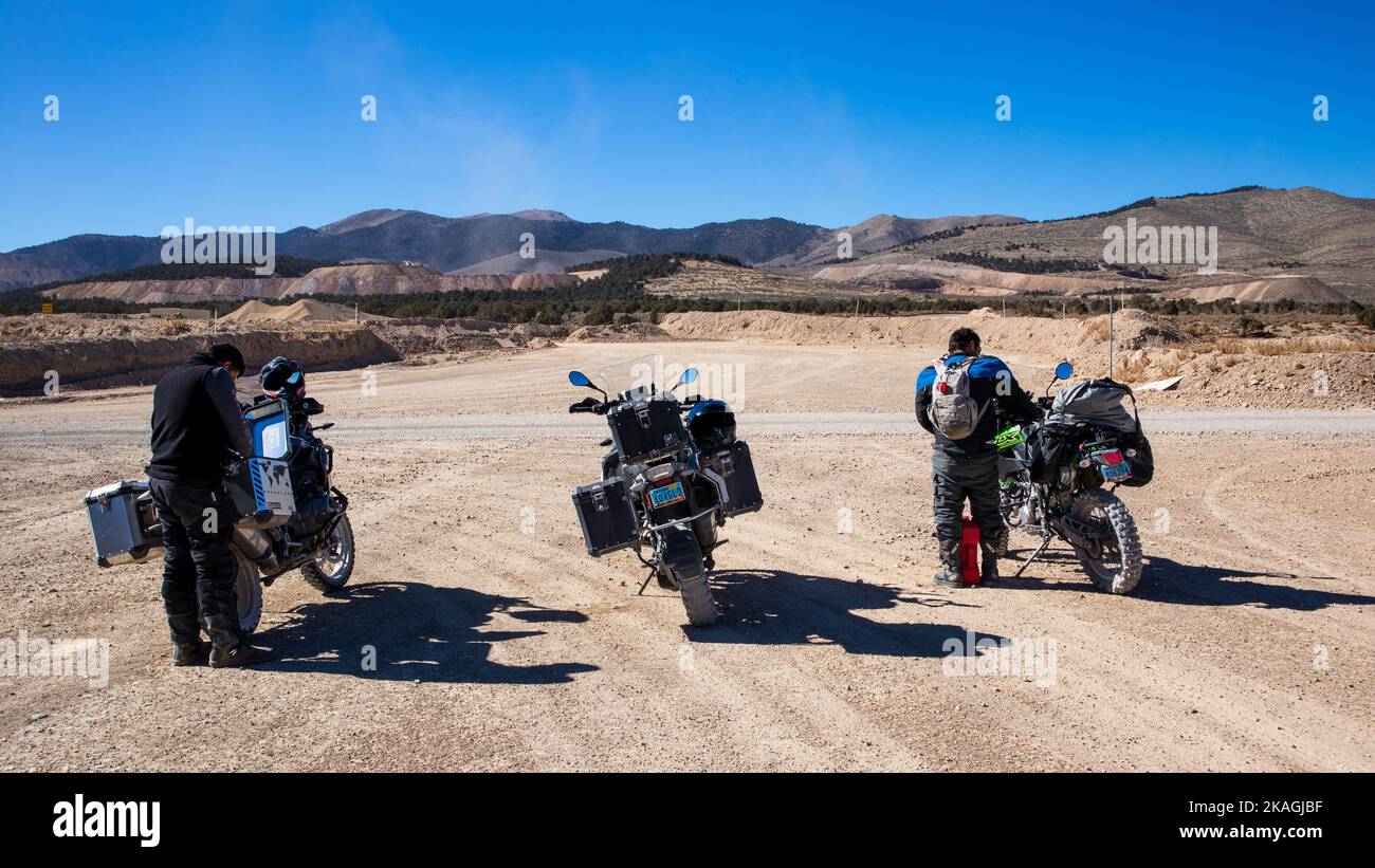 Motorcycles in the fall. Nevada Stock Photo - Alamy