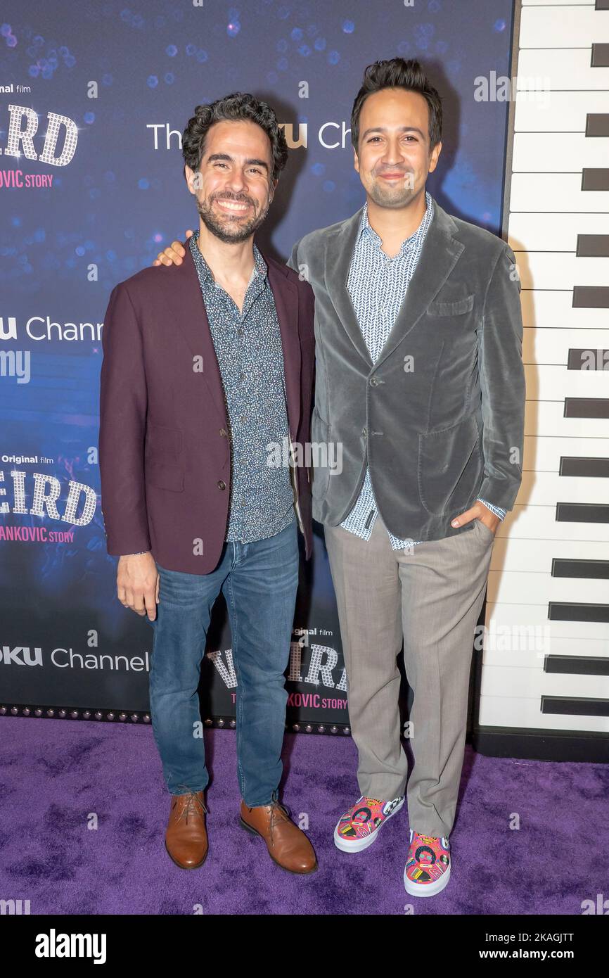 NEW YORK, NEW YORK - NOVEMBER 01: (L-R) Alex Lacamoire and Lin-Manuel ...