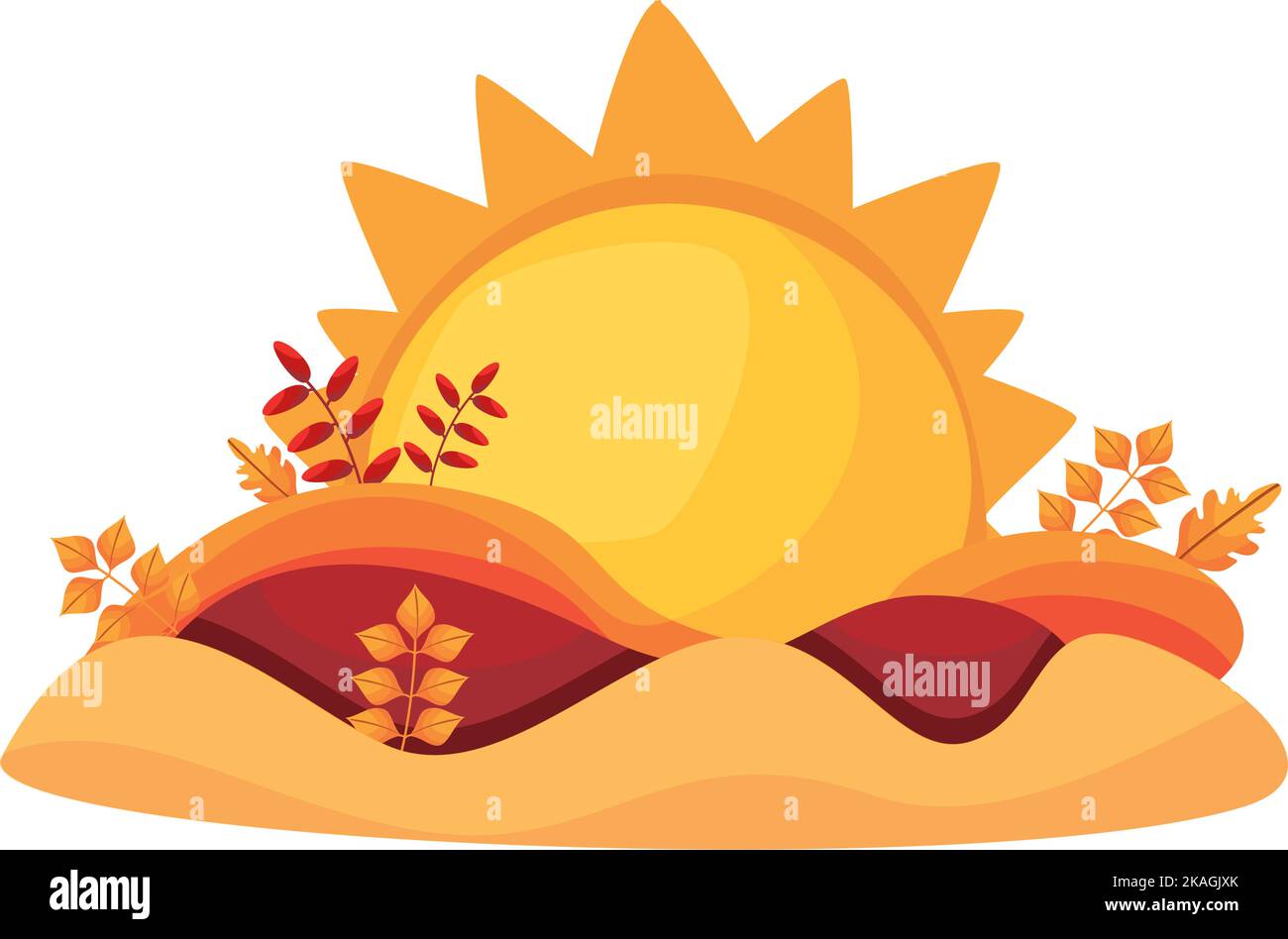 flat fall sunset Stock Vector Image & Art - Alamy