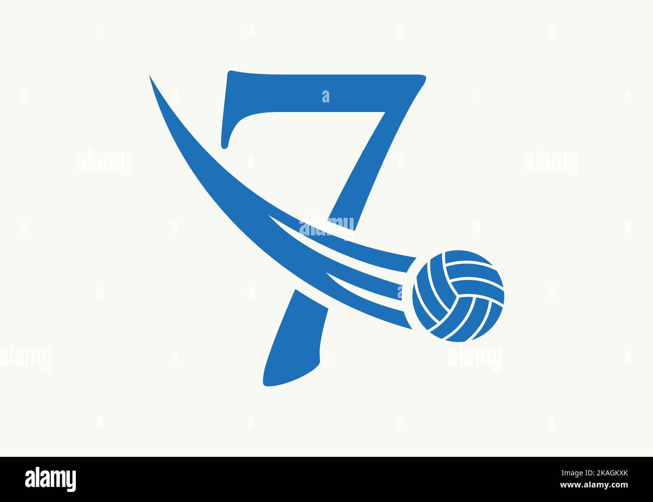 Letter 7 Volleyball Logo Design Sign. Volleyball Sports Logotype Symbol ...