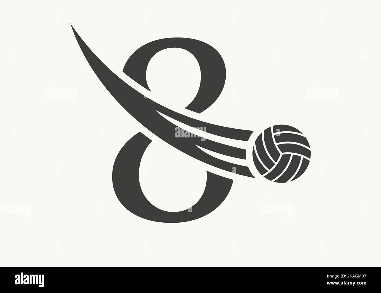 Letter 8 Volleyball Logo Design Sign. Volleyball Sports Logotype Symbol ...