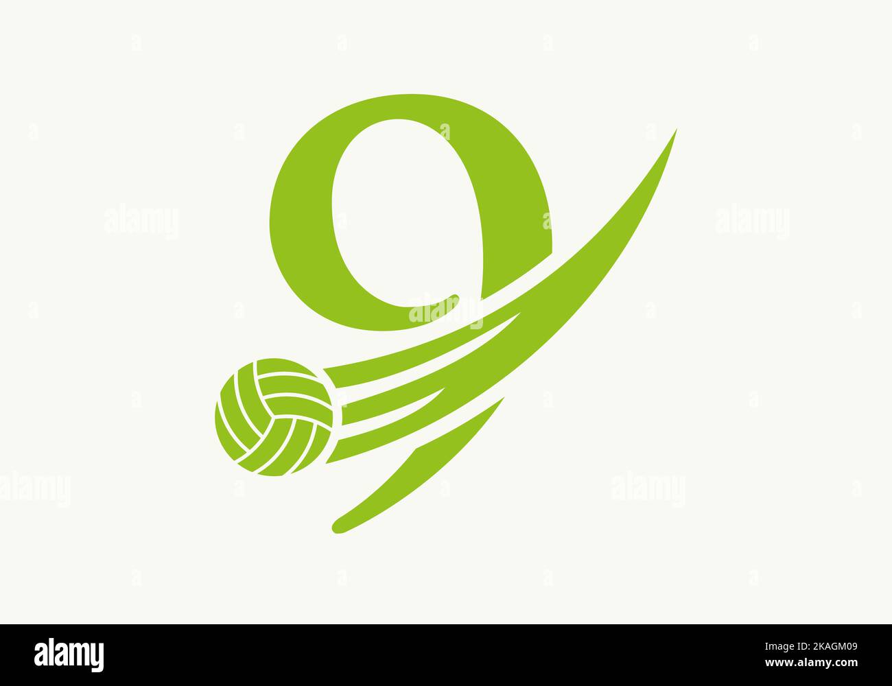 Letter 9 Volleyball Logo Design Sign. Volleyball Sports Logotype Symbol ...