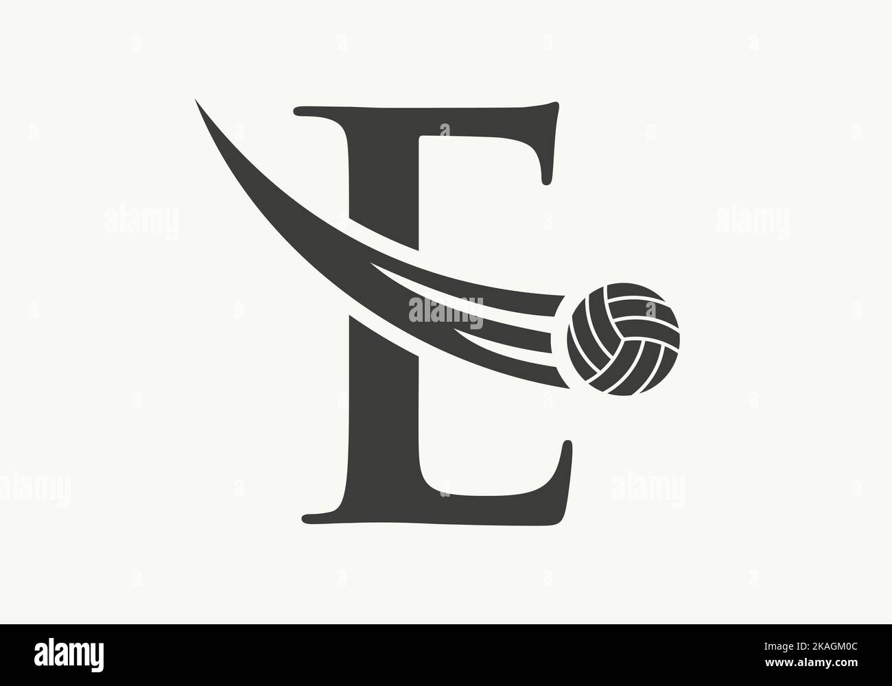 Letter E Volleyball Logo Design Sign. Volleyball Sports Logotype Symbol ...