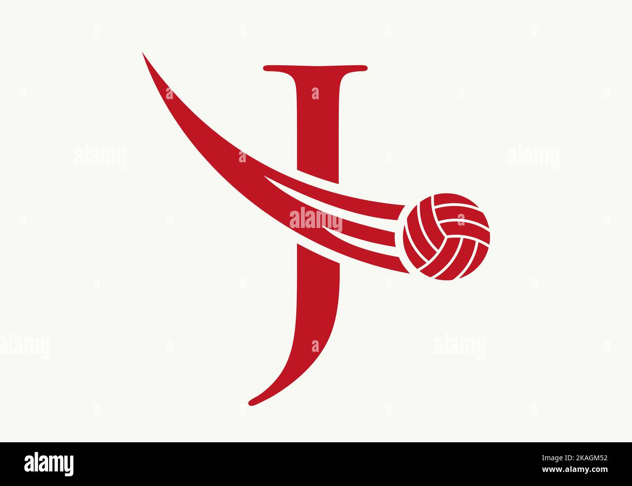 Letter J Volleyball Logo Design Sign Volleyball Sports Logotype Symbol