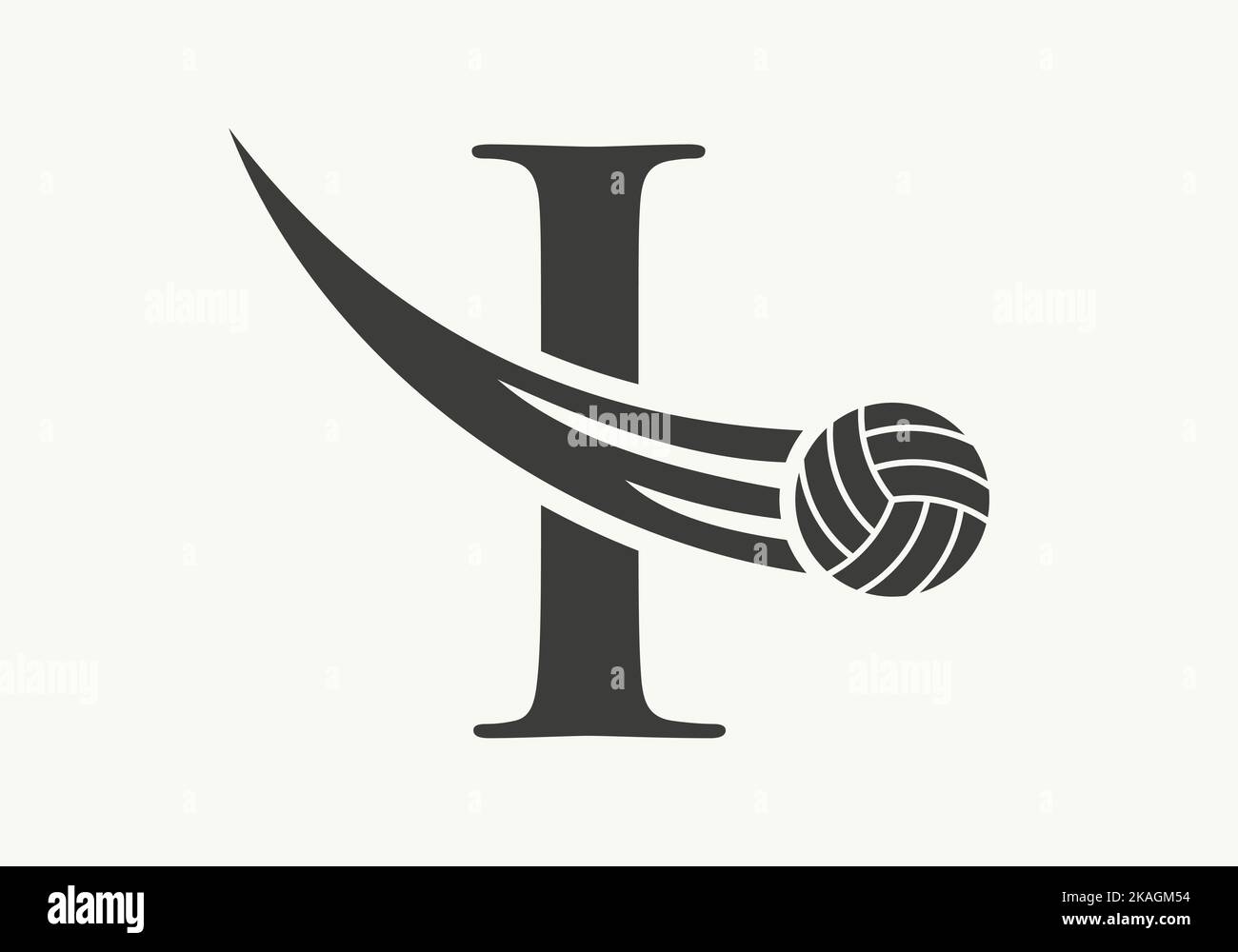 Letter I Volleyball Logo Design Sign. Volleyball Sports Logotype Symbol ...