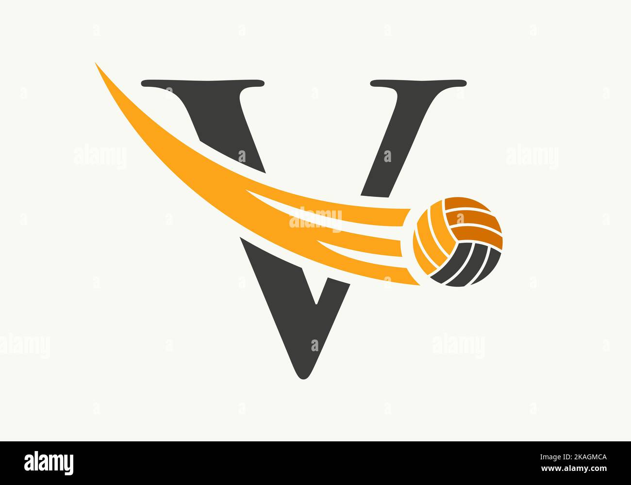 Letter V Volleyball Logo Design Sign. Volleyball Sports Logotype Symbol ...